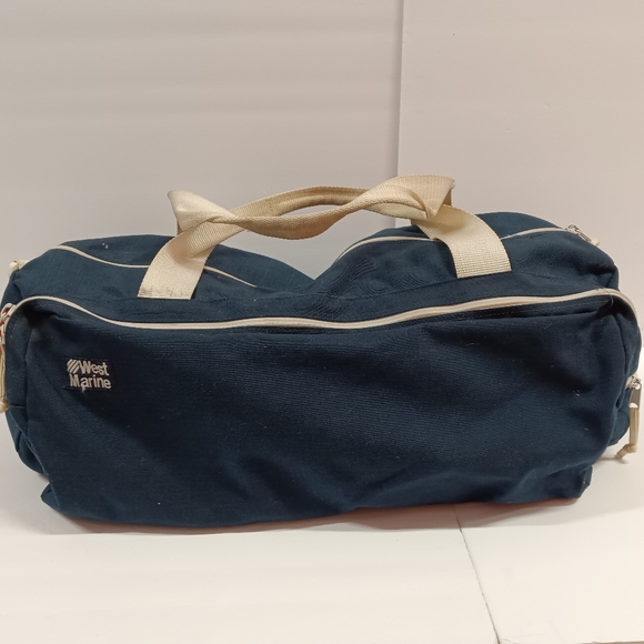 West Marine | Bags | Vintage West Marine Navywhite Nylon Sailing Duffle ...